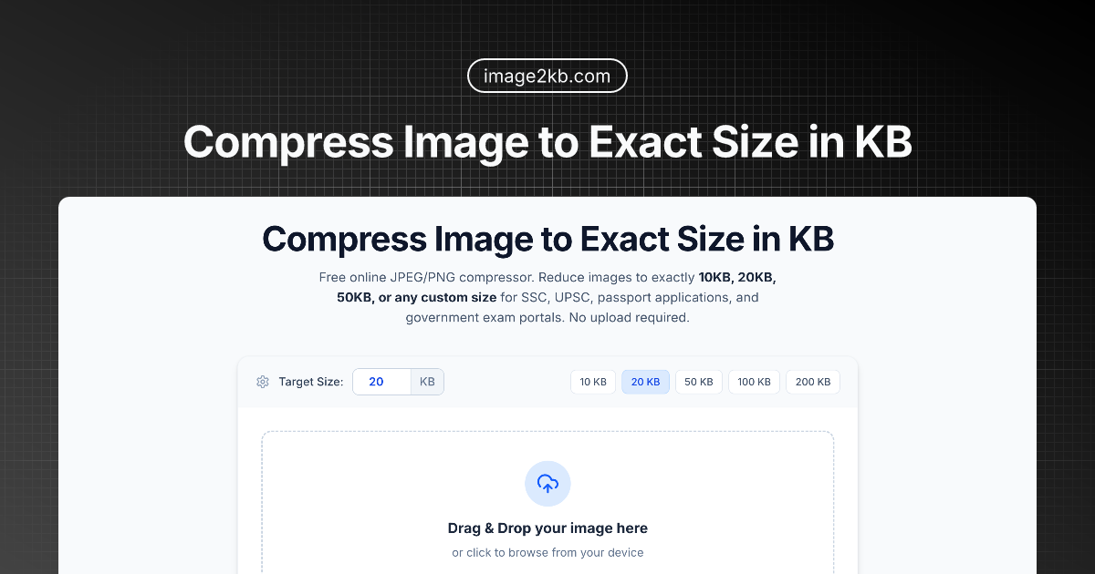 Image2KB - 免费在线图片压缩工具，精确到指定KB大小